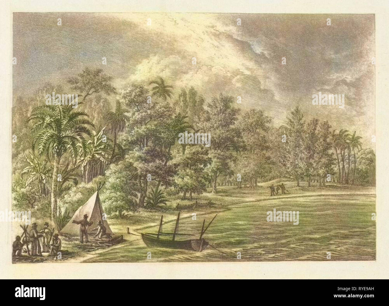 Tropical landscape, François Joseph Pfeiffer (II), 1793 - 1835 Stock ...