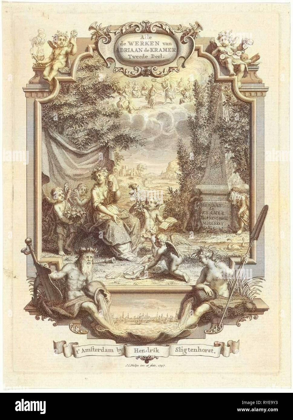 Poetry mourns the death of Adrian Kramer, Johannes Caspar Philips, 1737 ...