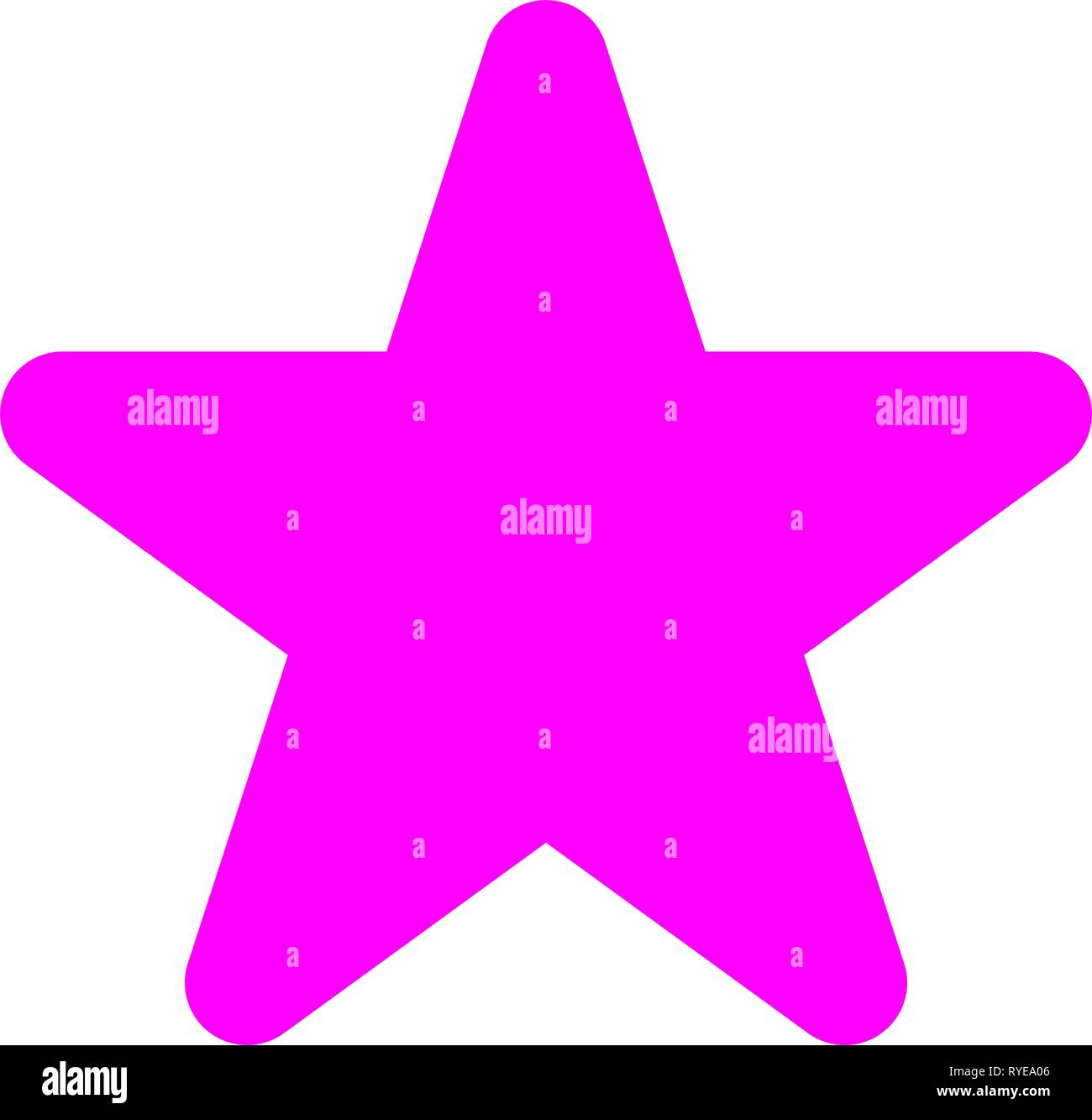 Star symbol icon - purple simple, 5 pointed rounded, isolated - vector ...