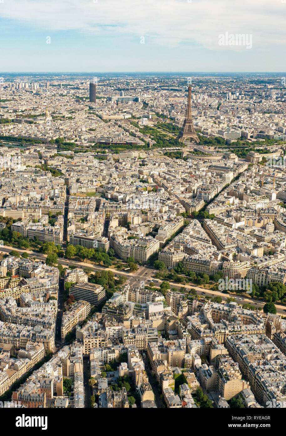 Paris, the arc de triomphe, aerial view hi-res stock photography and ...