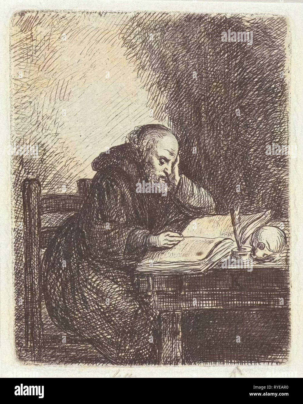 Old monk reading hi-res stock photography and images - Alamy