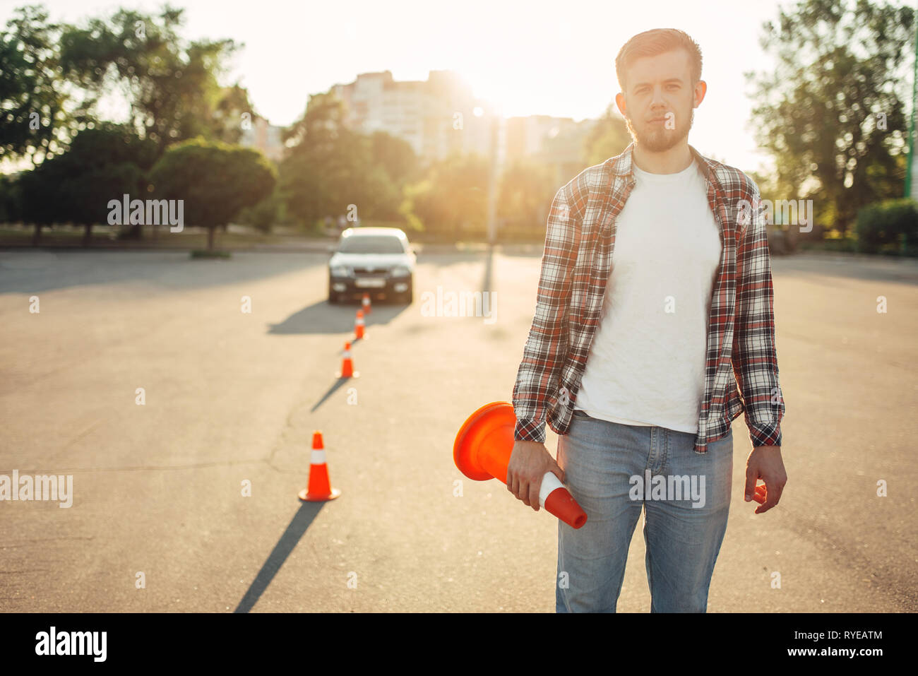 Driving test cone hi-res stock photography and images - Alamy