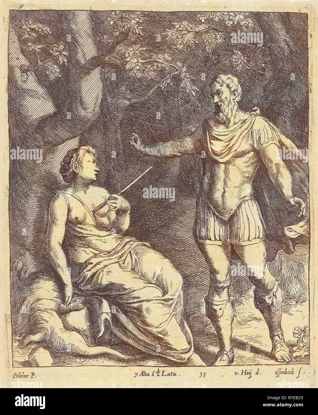 Cephalus and Procris, Jan van Ossenbeeck, in or after 1660 Stock Photo ...