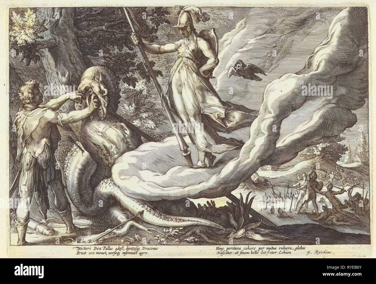Cadmus sowing the teeth of the dragon, Robert de Baudous, G. Rijckius ...