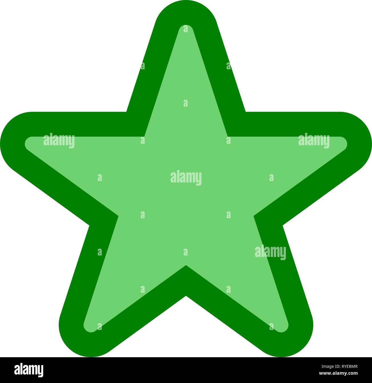 Star symbol icon - green simple with outline, 5 pointed rounded ...