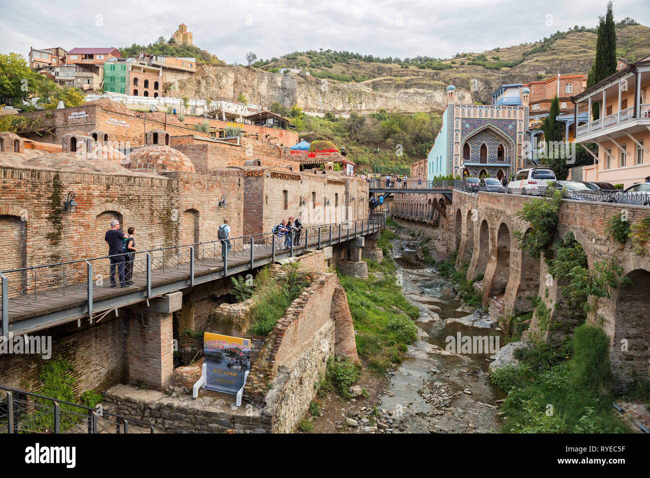 TBILISI, GEORGIA - SEPTEMBER 23, 2018: Abanotubani Sulfur Baths ...