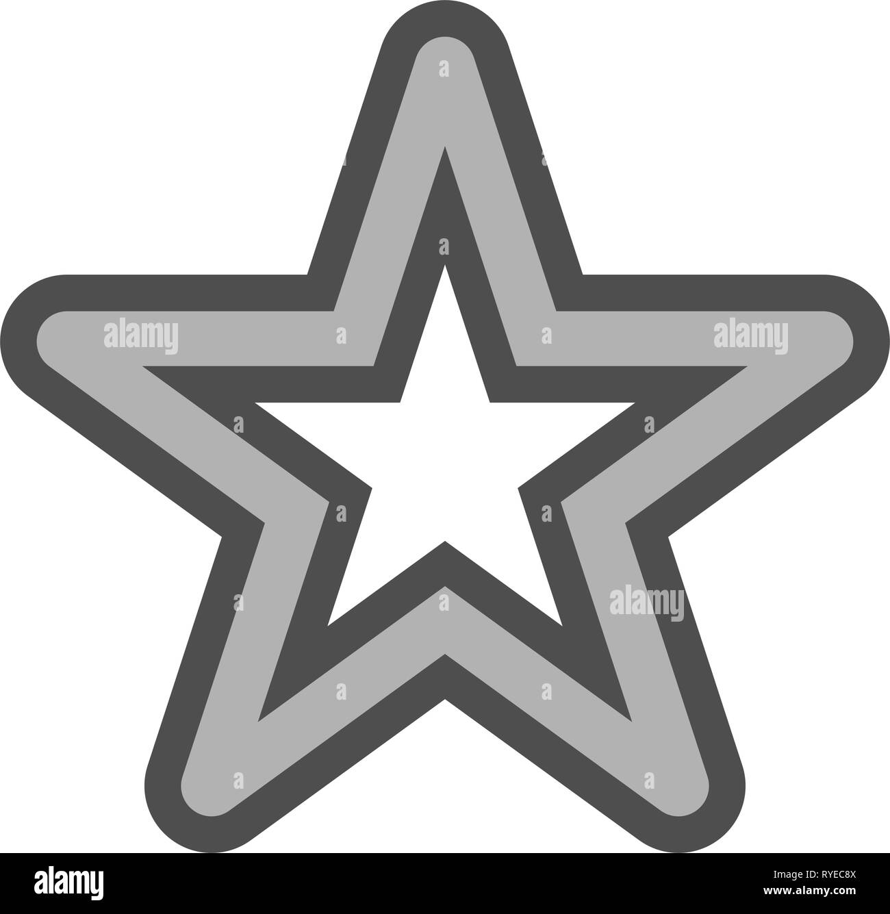 Star symbol icon - gray simple hollow with outline, 5 pointed rounded ...