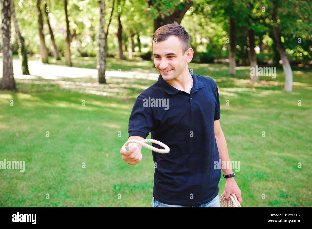 Ring toss throwing game hi-res stock photography and images - Alamy