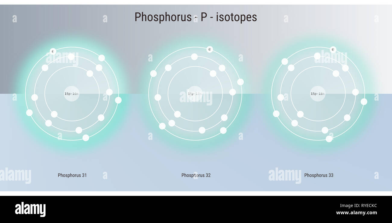 phosphorus chemical element isotopes atomic structure illustration ...