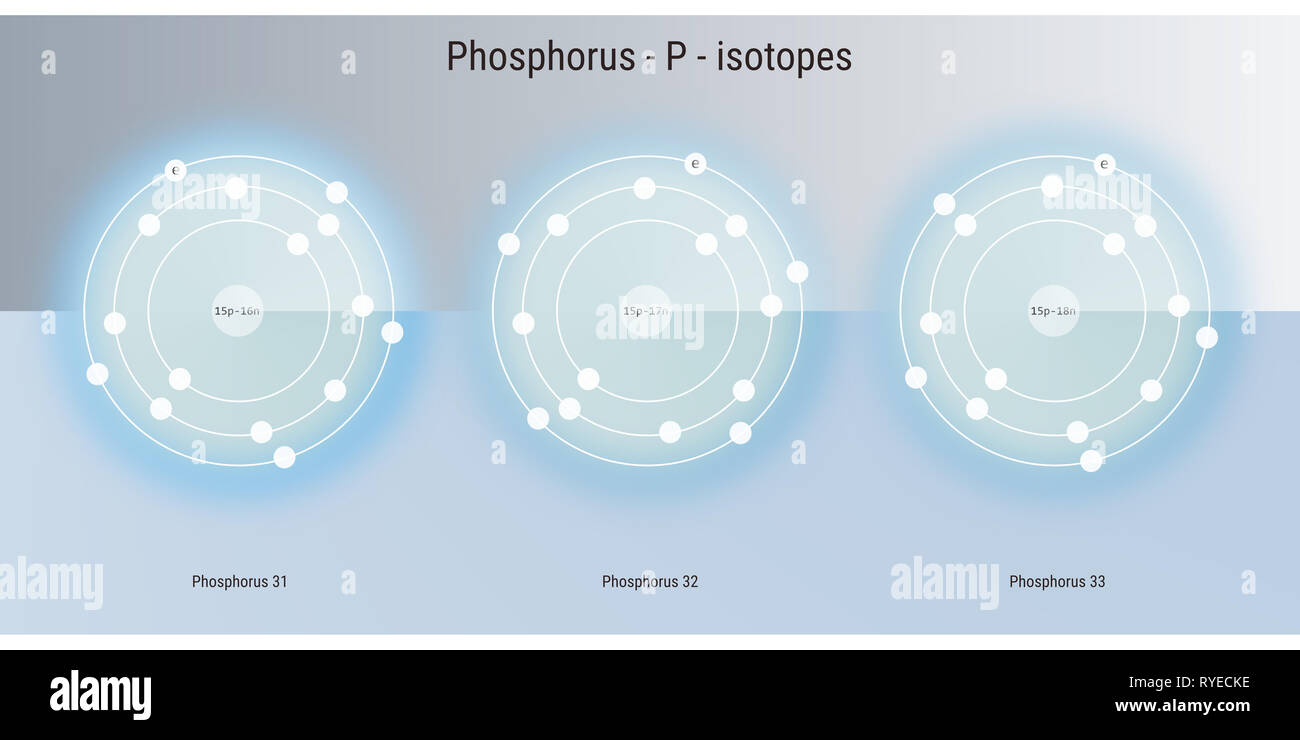 phosphorus chemical element isotopes atomic structure illustration ...