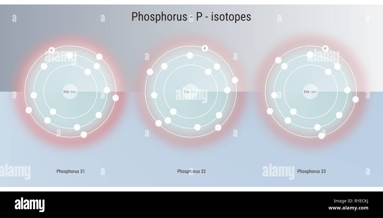 phosphorus chemical element isotopes atomic structure illustration ...