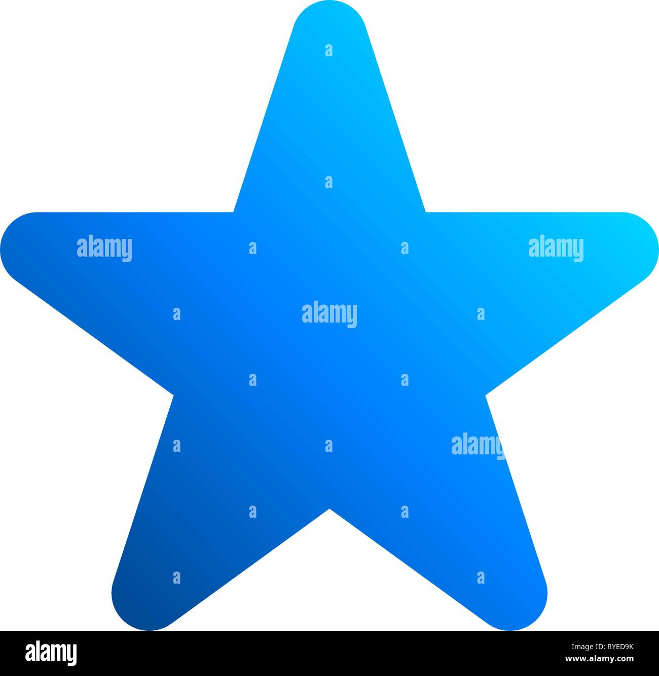 Star symbol icon - blue gradient, 5 pointed rounded, isolated - vector ...