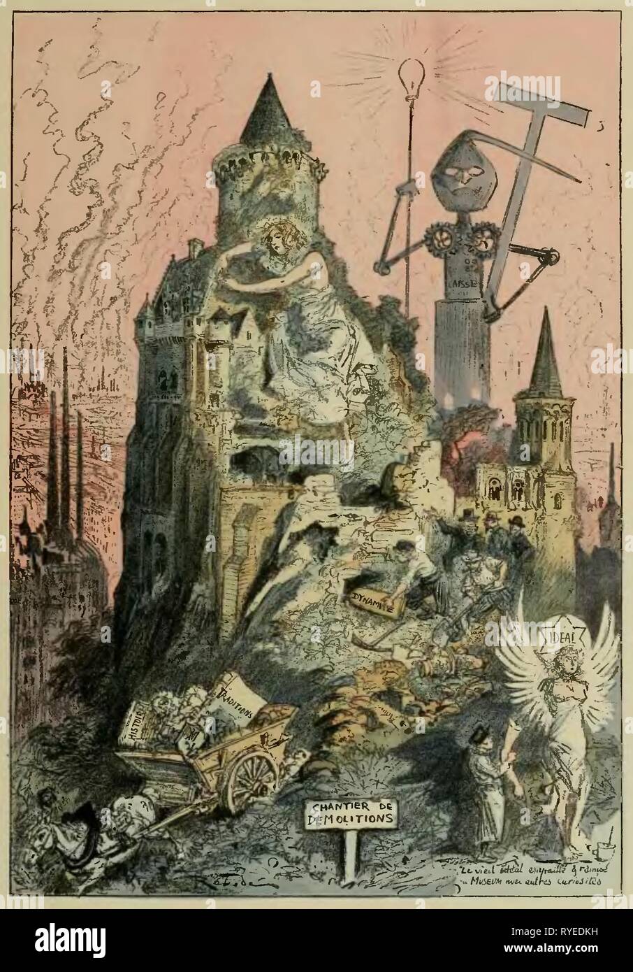 Vintage architectural illustration Stock Photo - Alamy