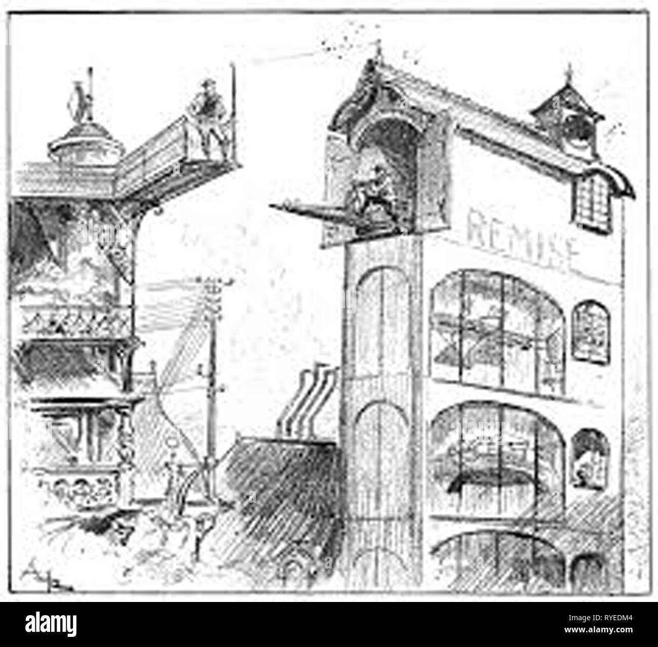 Vintage architectural illustration Stock Photo - Alamy