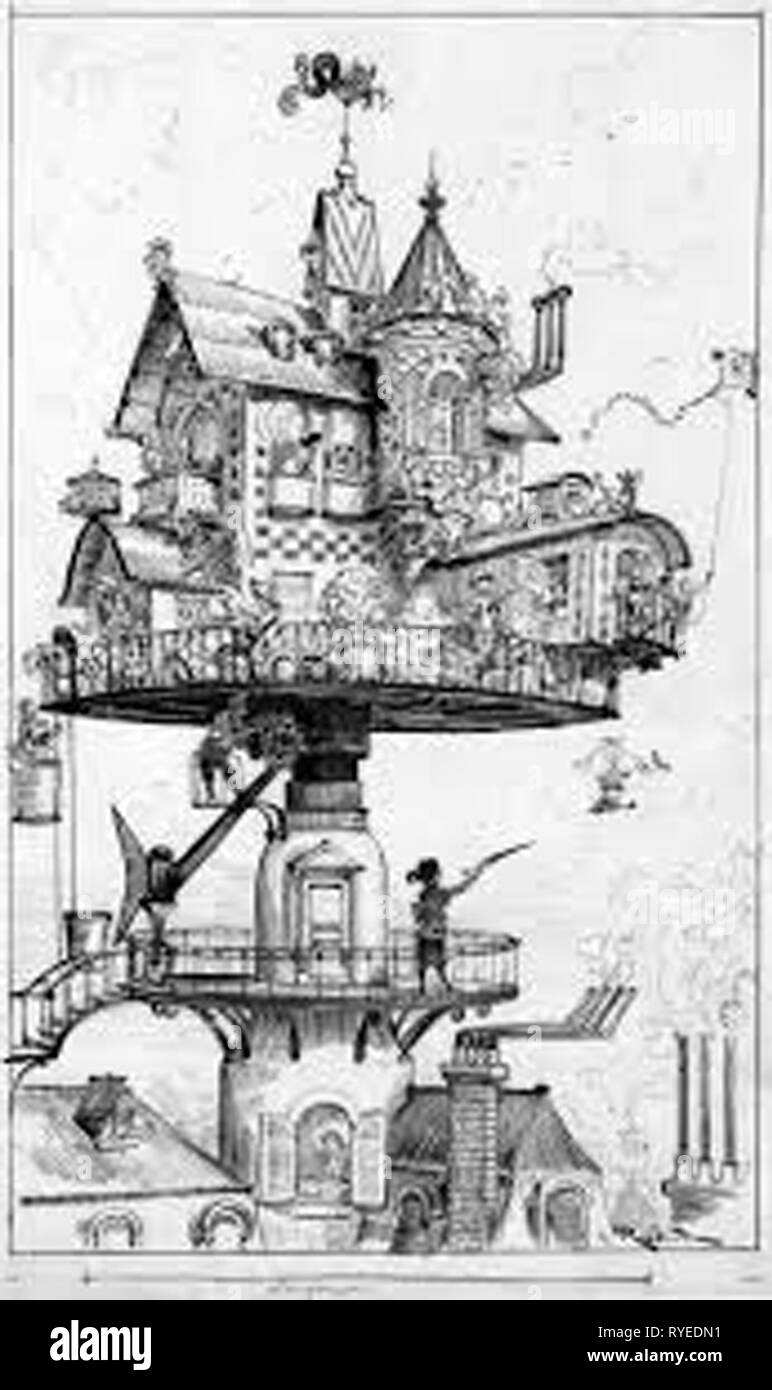 Vintage architectural illustration Stock Photo - Alamy