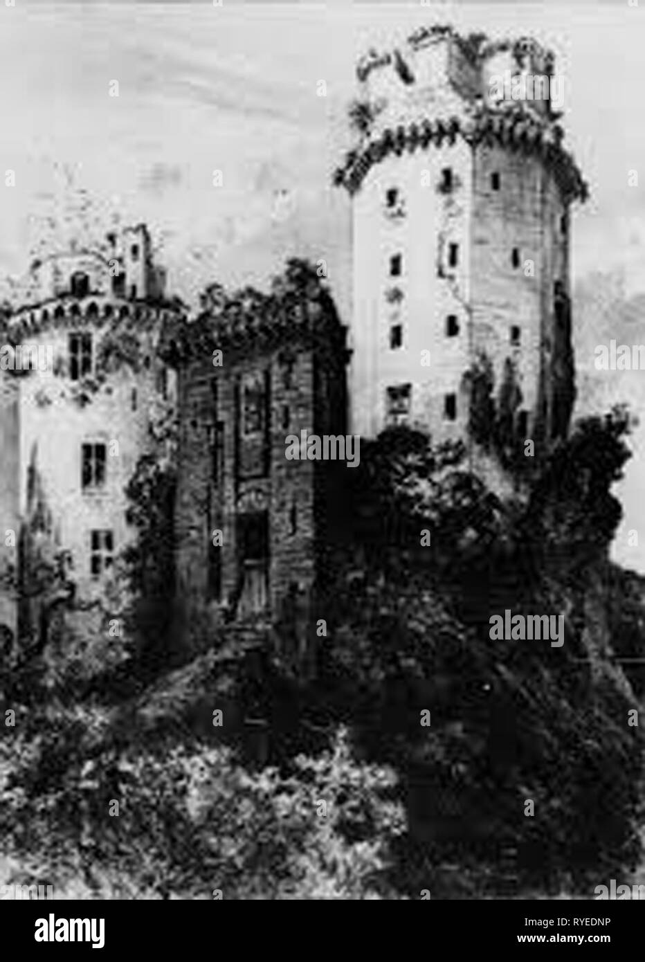 Vintage architectural illustration Stock Photo - Alamy