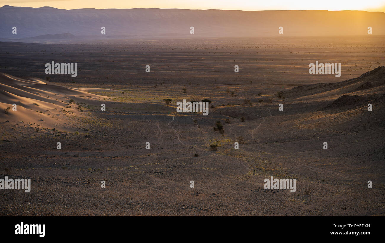 Sunrise in Sahara desert Stock Photo - Alamy