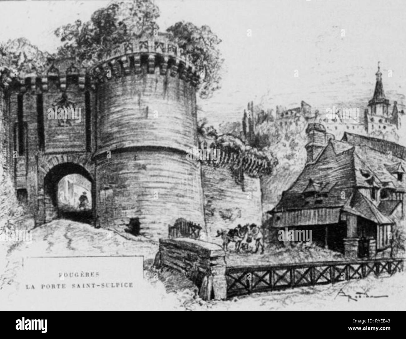 Vintage architectural illustration Stock Photo - Alamy