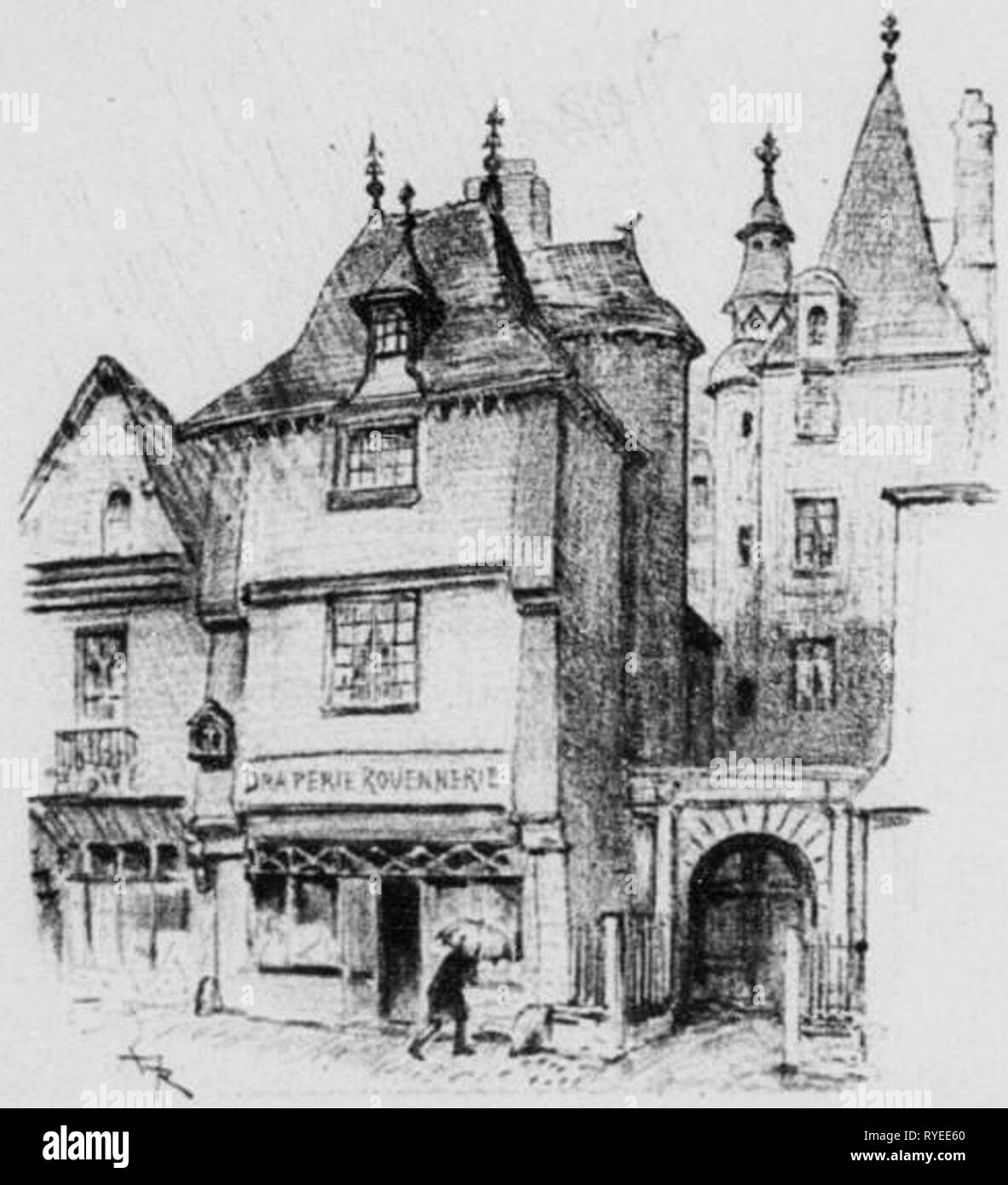 Vintage architectural illustration Stock Photo - Alamy