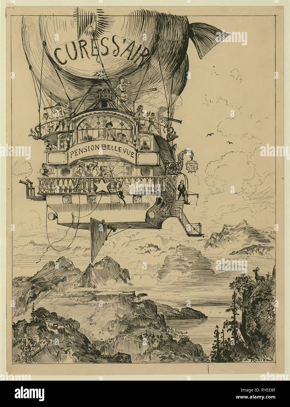 Vintage fantasy inventions illustration Stock Photo - Alamy