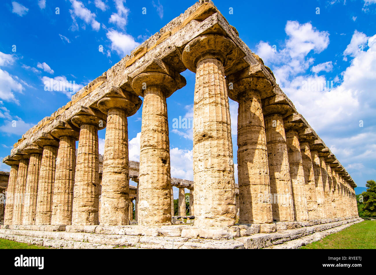 Temple of Hera the famous Paestum Stock Photo - Alamy