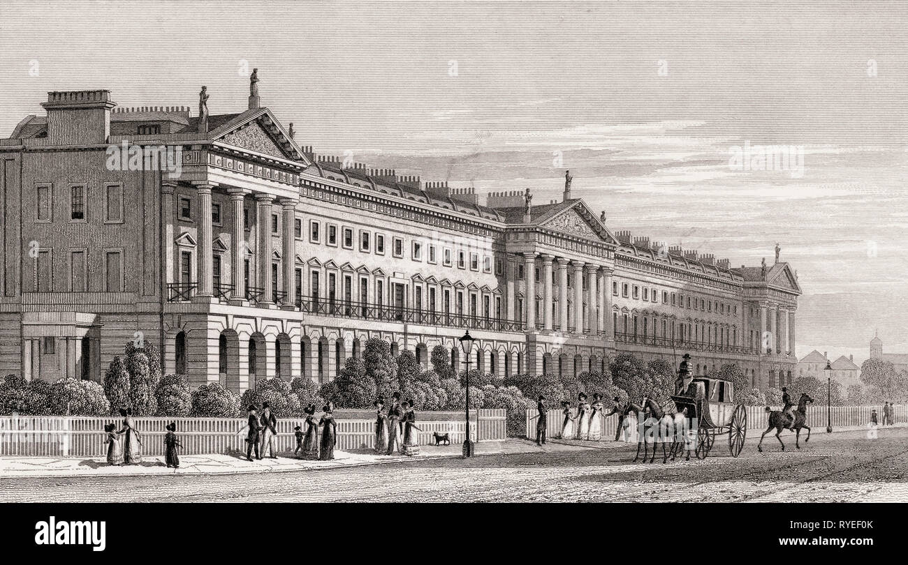 Hanover Terrace, Regent's Park, London, UK, illustration by Th. H. Shepherd, 1826 Stock Photo ...