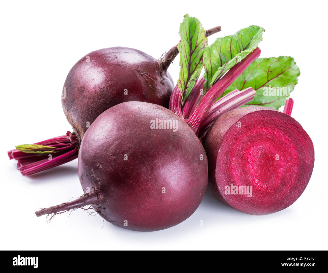 Red beets or beetroots on white background Stock Photo - Alamy