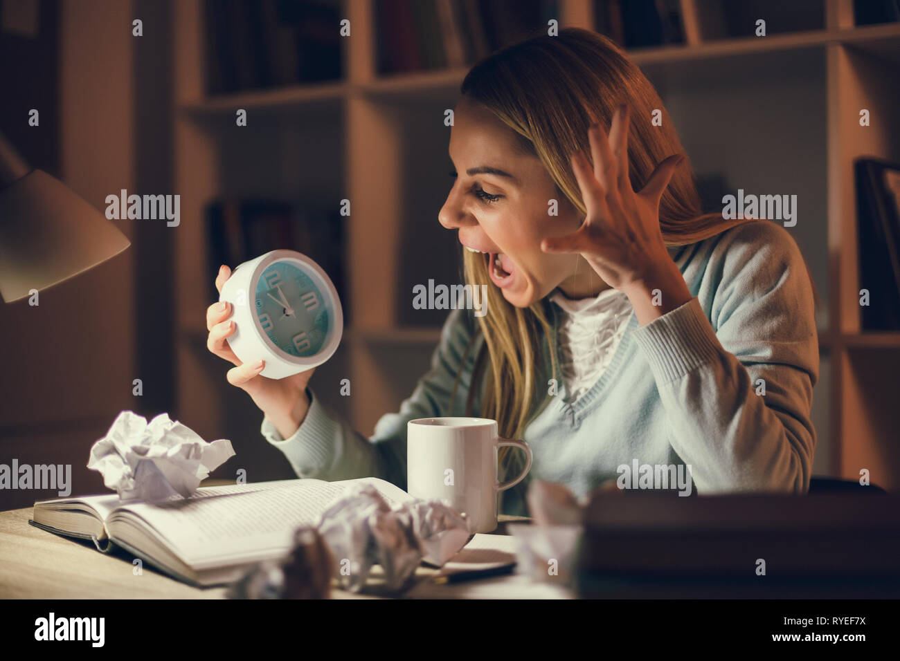 Angry student studying hi-res stock photography and images - Alamy