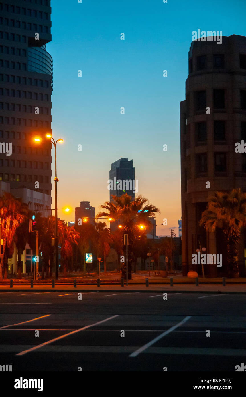 Tel Aviv, Israel. Skyline at dawn Stock Photo - Alamy