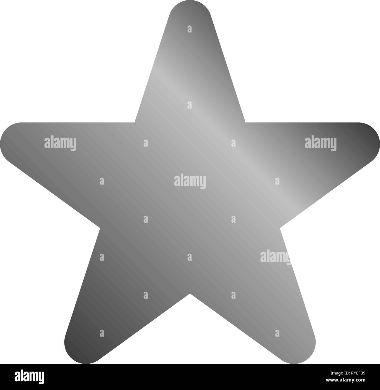 Star symbol icon - gray gradient, 5 pointed rounded, isolated - vector ...