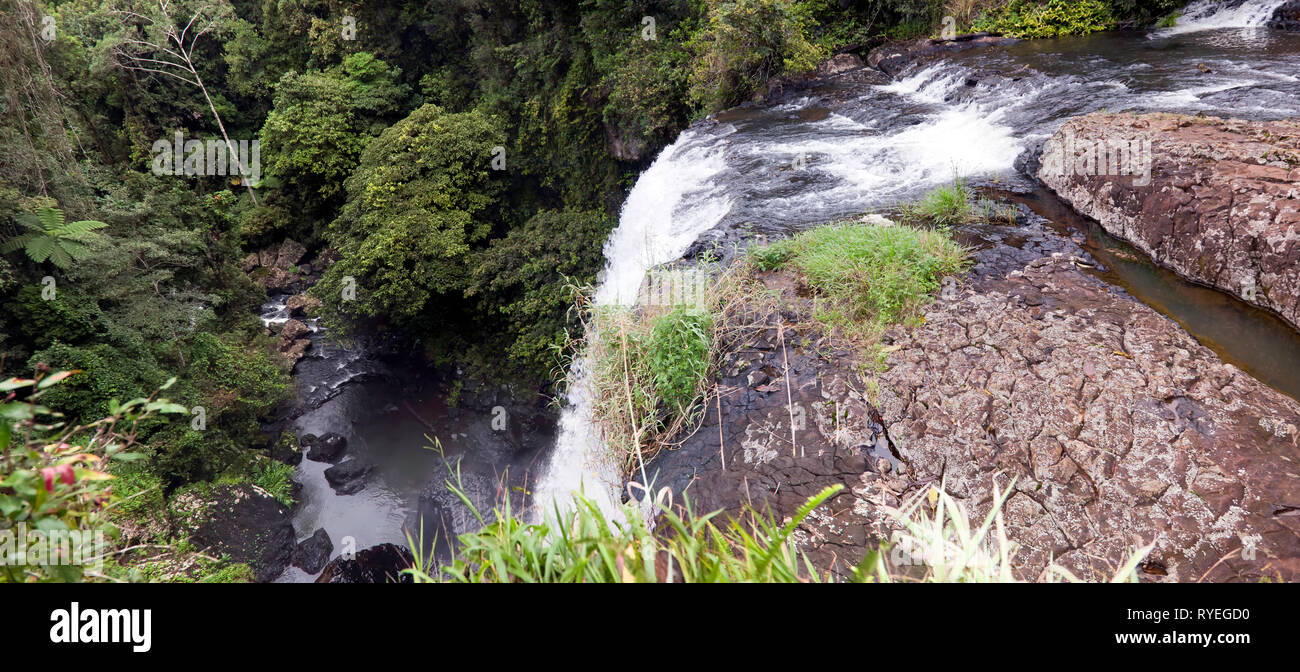 Panoramic view at the top of the Zillie Falls, Atherton Tablelands, Far ...