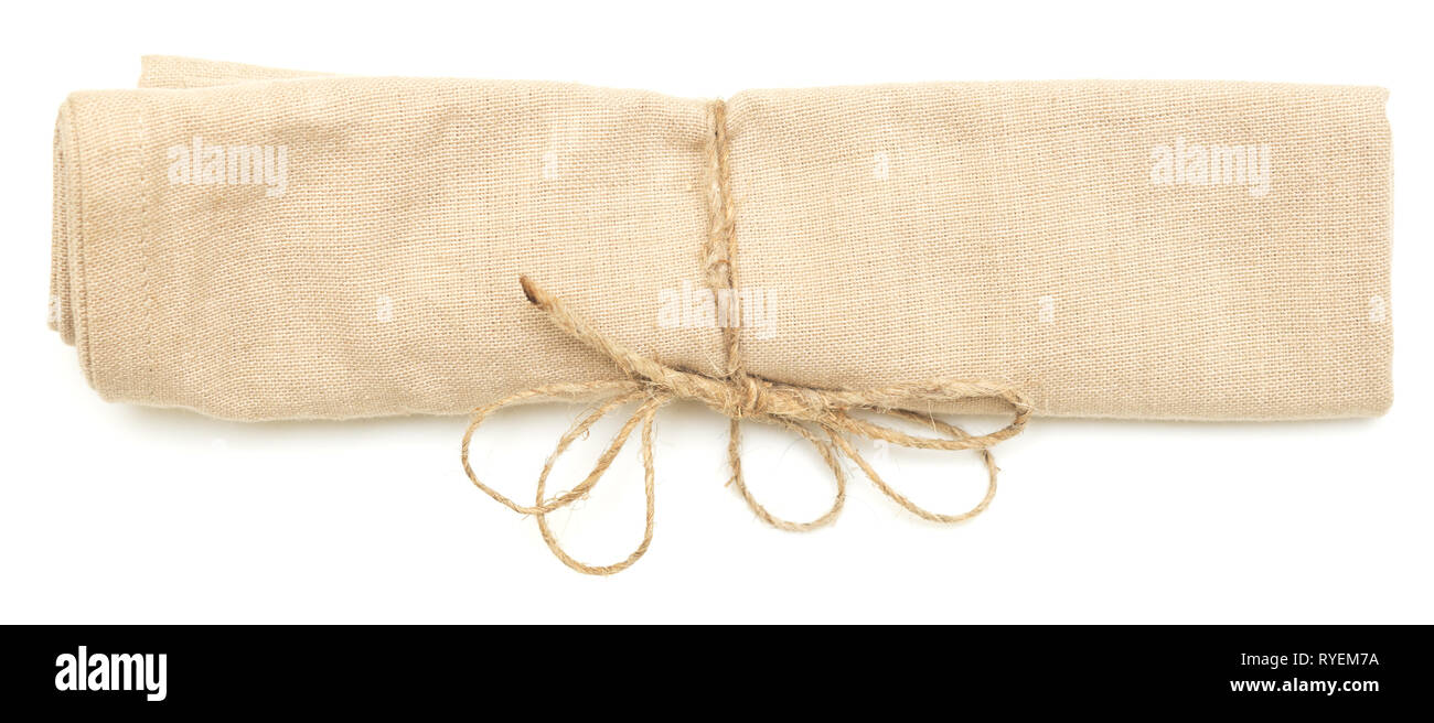 Brown napkin isolated on white background Stock Photo - Alamy