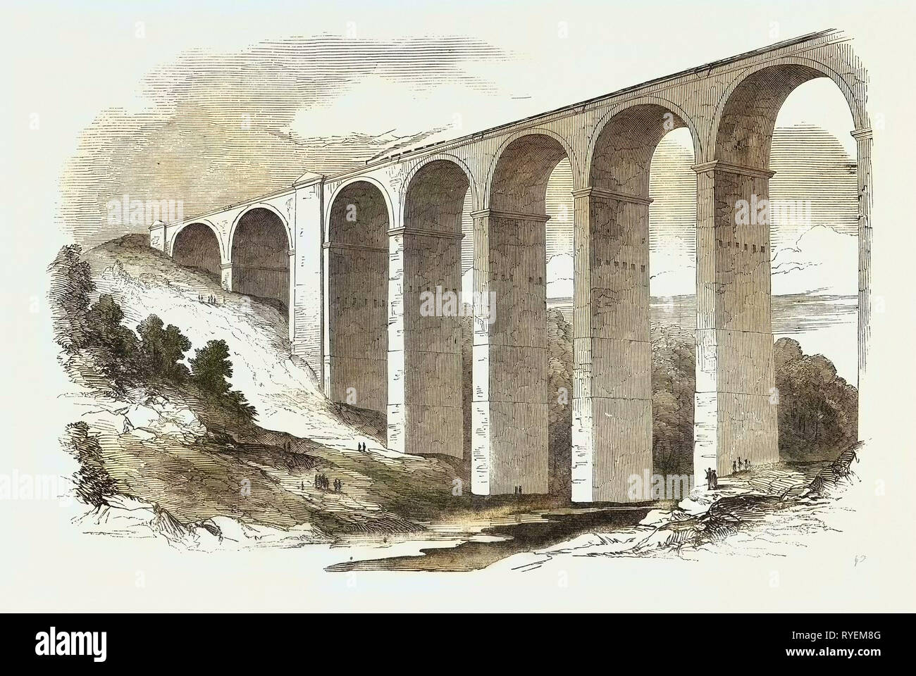 The North Staffordshire Railway: The Congleton Viaduct. UK, 1849 Stock ...
