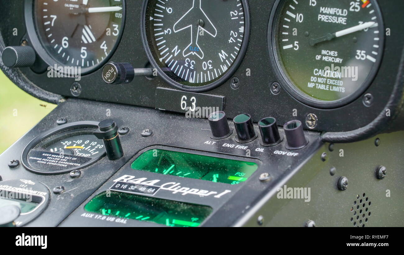 Closer look of the numbers on the dashboard area inside the military ...
