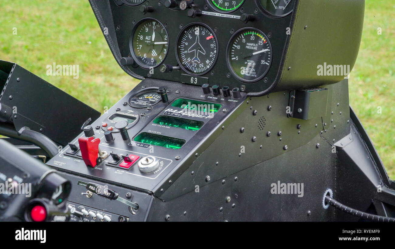 The operational dashboard of the military plane used for flying during ...