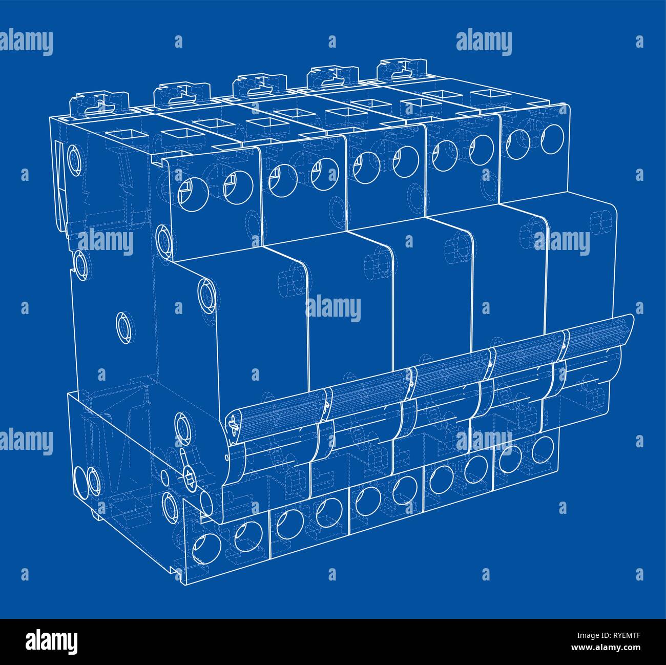 Automatic circuit breaker isolated Stock Vector Images - Alamy