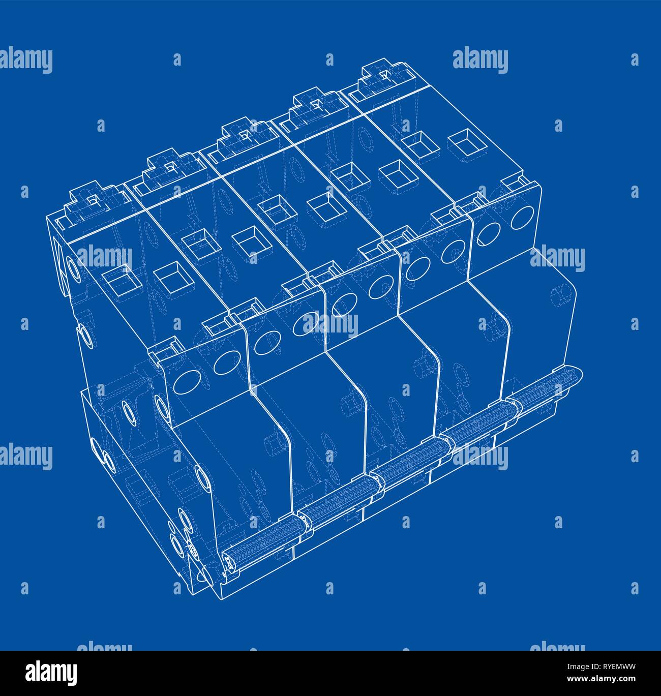 Automatic circuit breaker isolated Stock Vector Images - Alamy