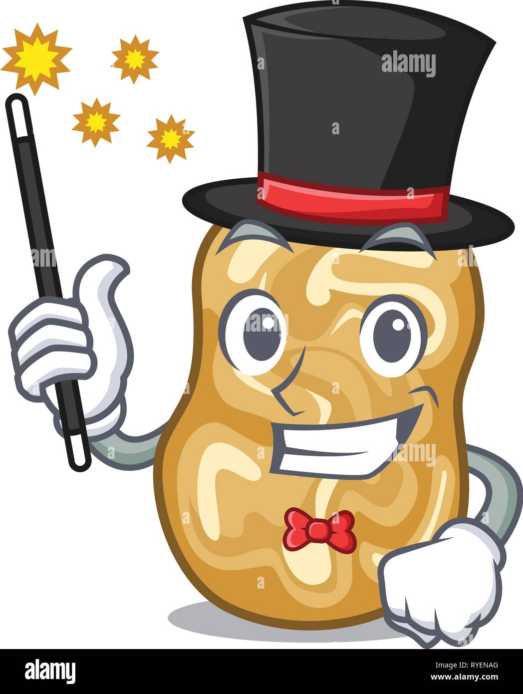 Magician raisins above the wooden cartoon table Stock Vector Image ...