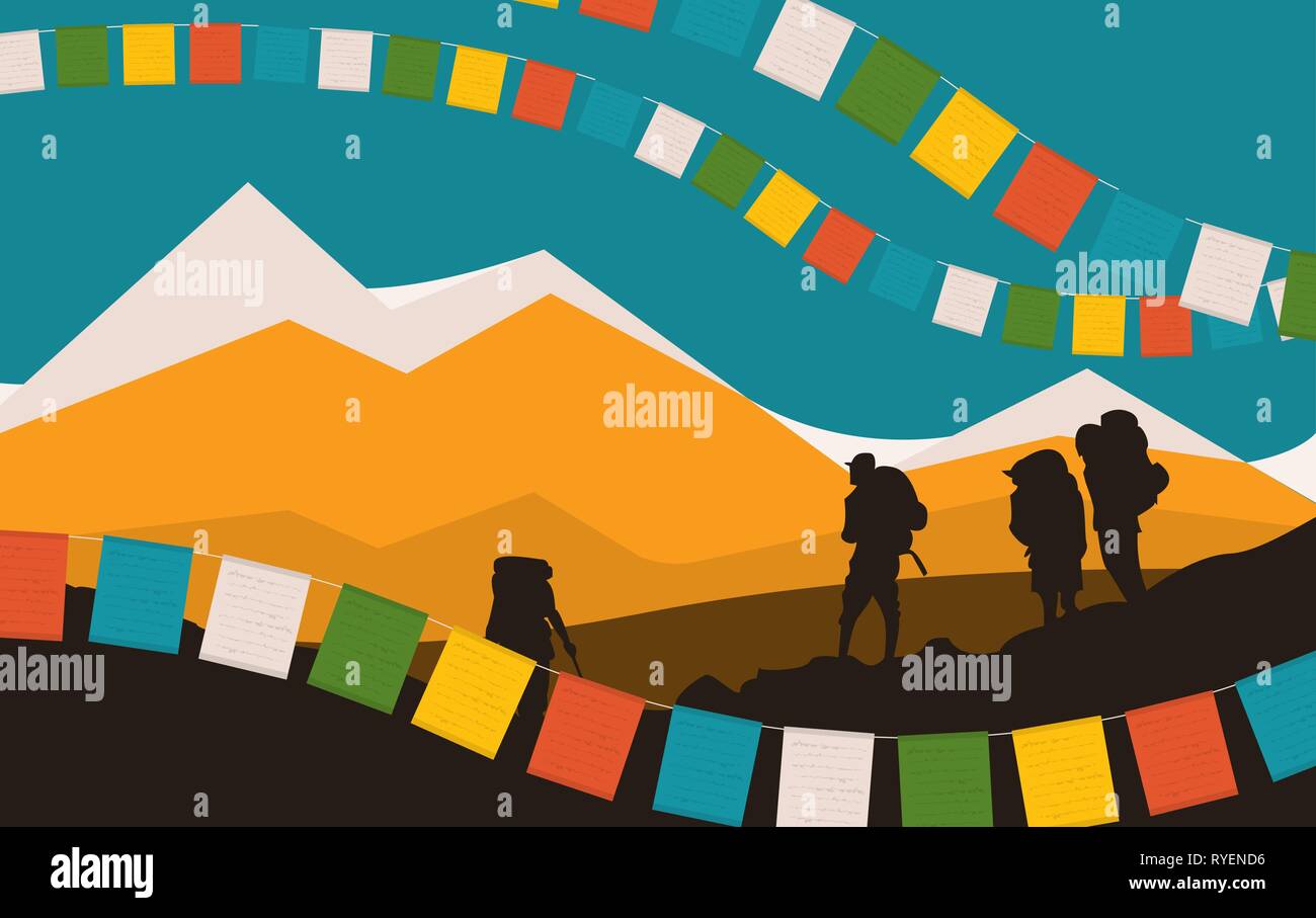 Mountain, climb, hike, team Stock Vector Images - Alamy