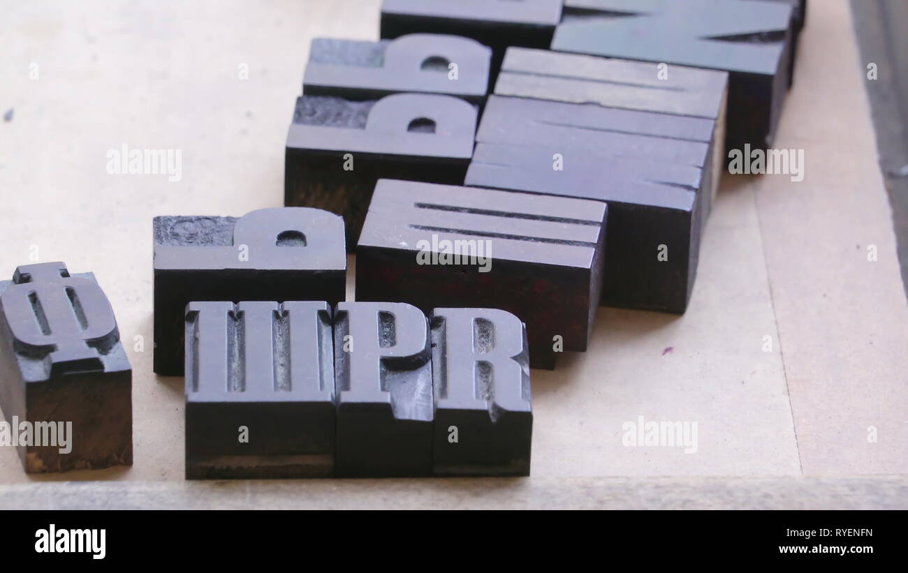 Printing letter blocks hi-res stock photography and images - Alamy