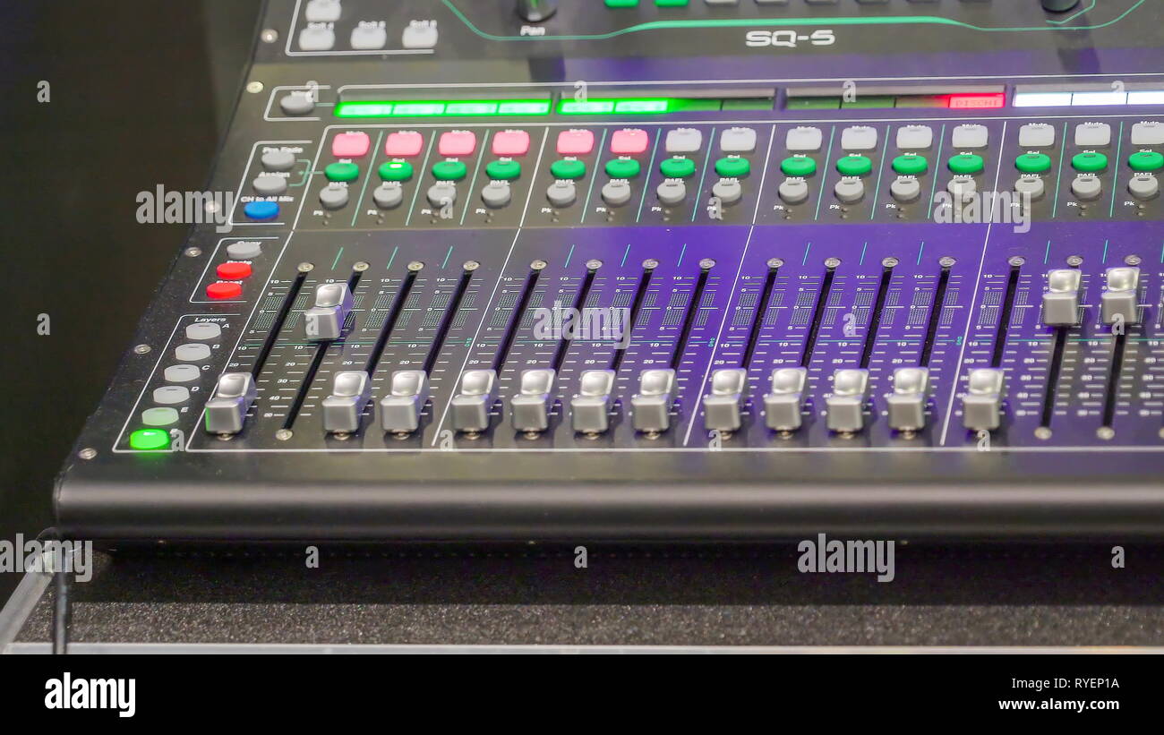 A closer look of the recording tool inside the studio where ...
