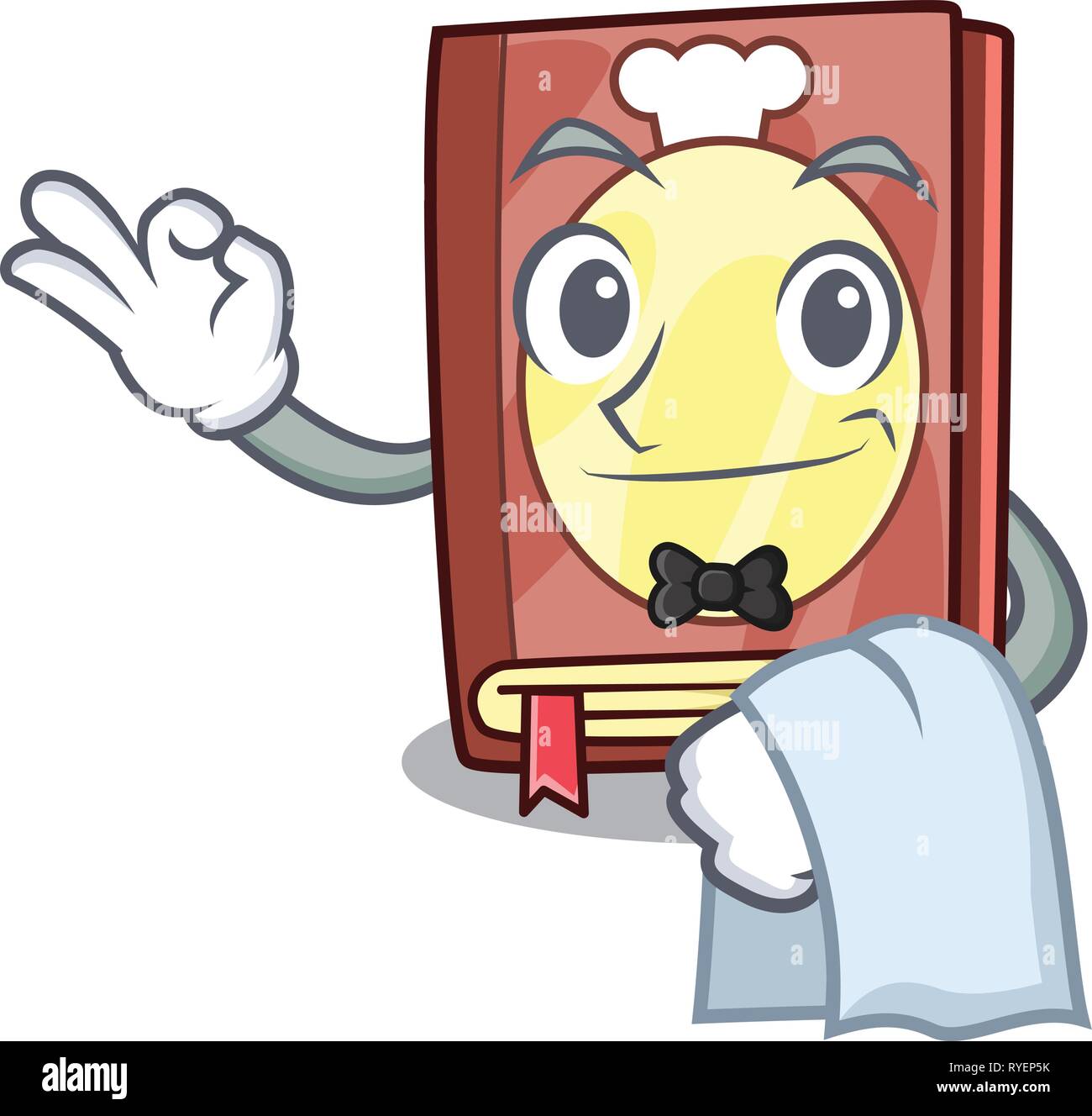 Waiter recipe book in the cartoon shape Stock Vector Image & Art - Alamy