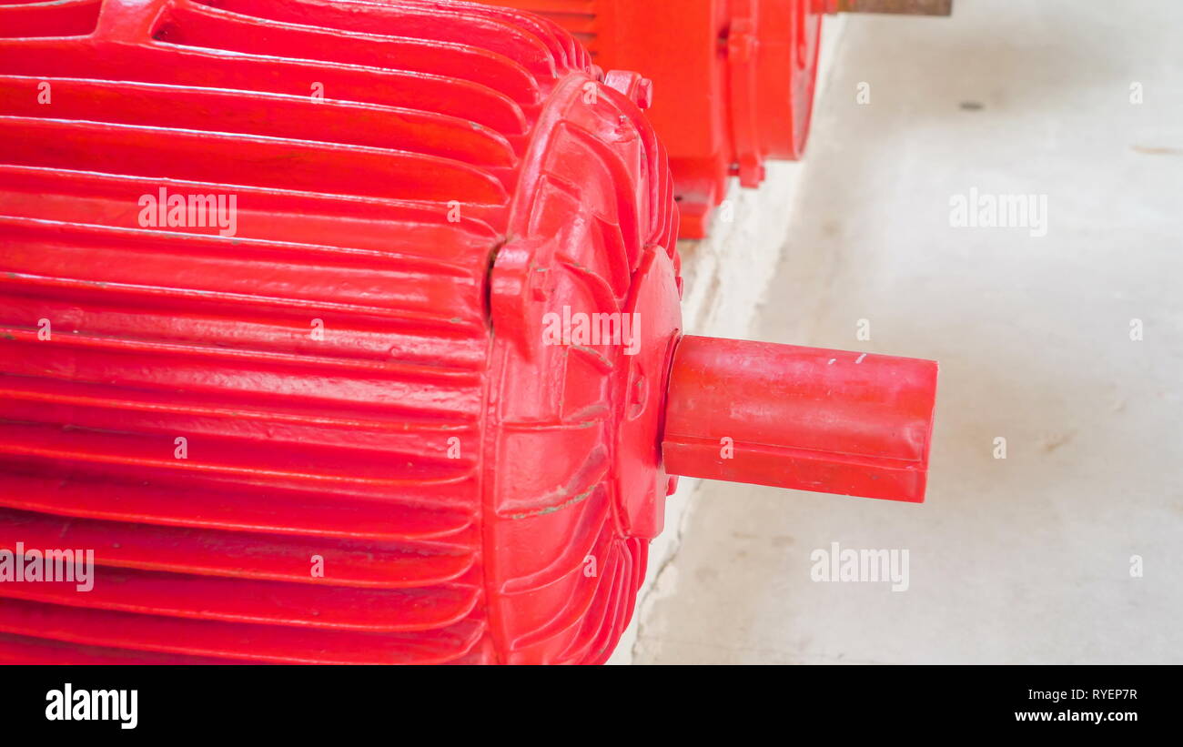 Closer look of the red engine machine on the side in Leevaku Estonia ...