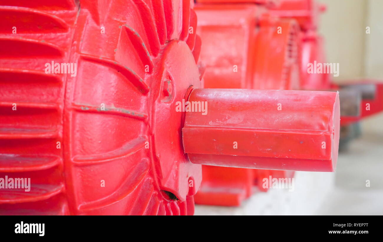 A red engine machine on the side of the building in Leevaku Estonia ...