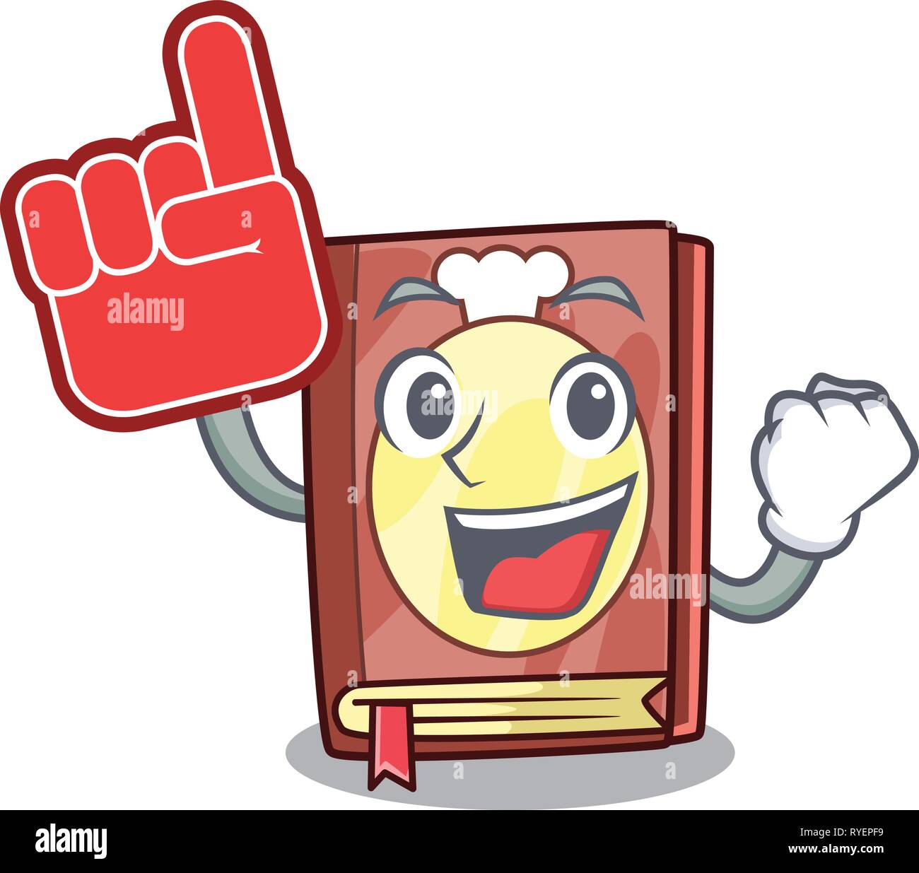 Foam finger recipe book on the mascot shelf Stock Vector Image & Art ...