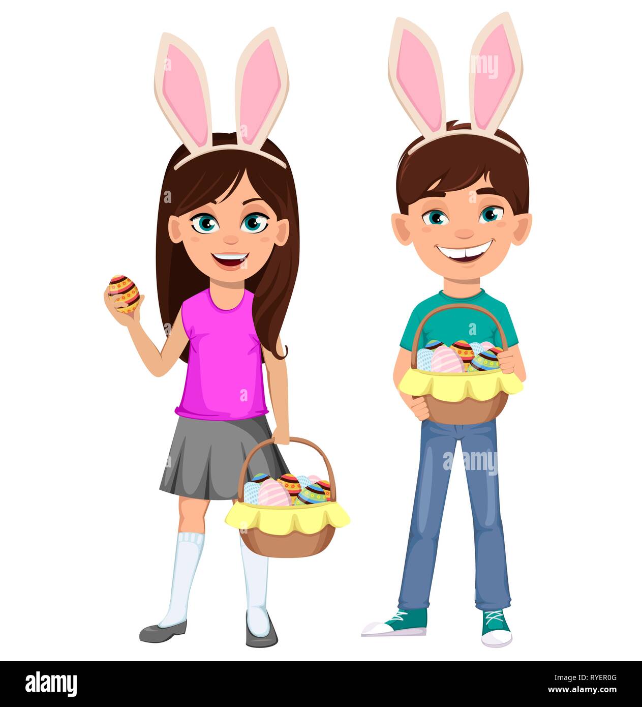 Boy in costume at easter Stock Vector Images - Alamy