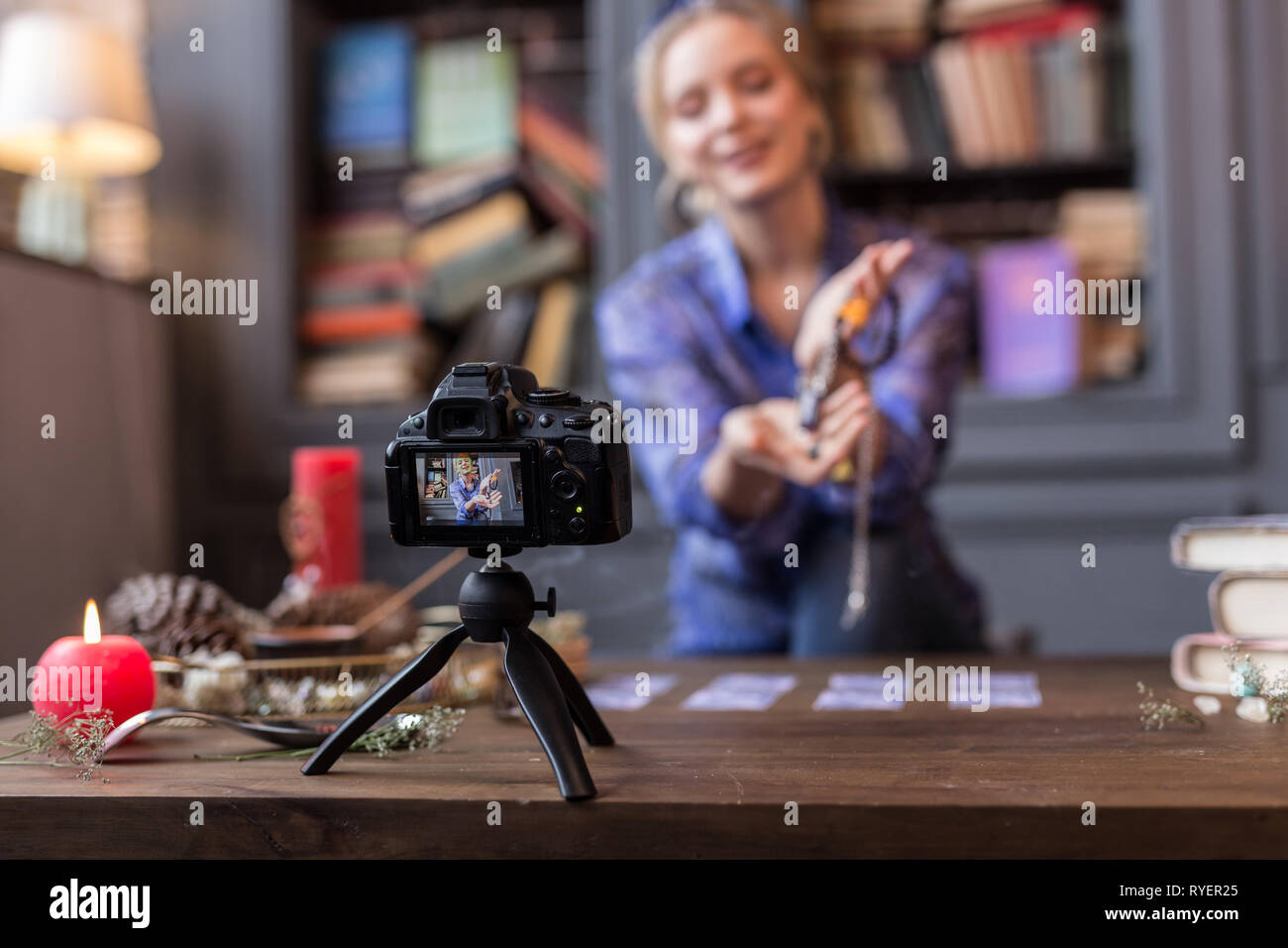Modern professional camera used for a recording a video Stock Photo - Alamy