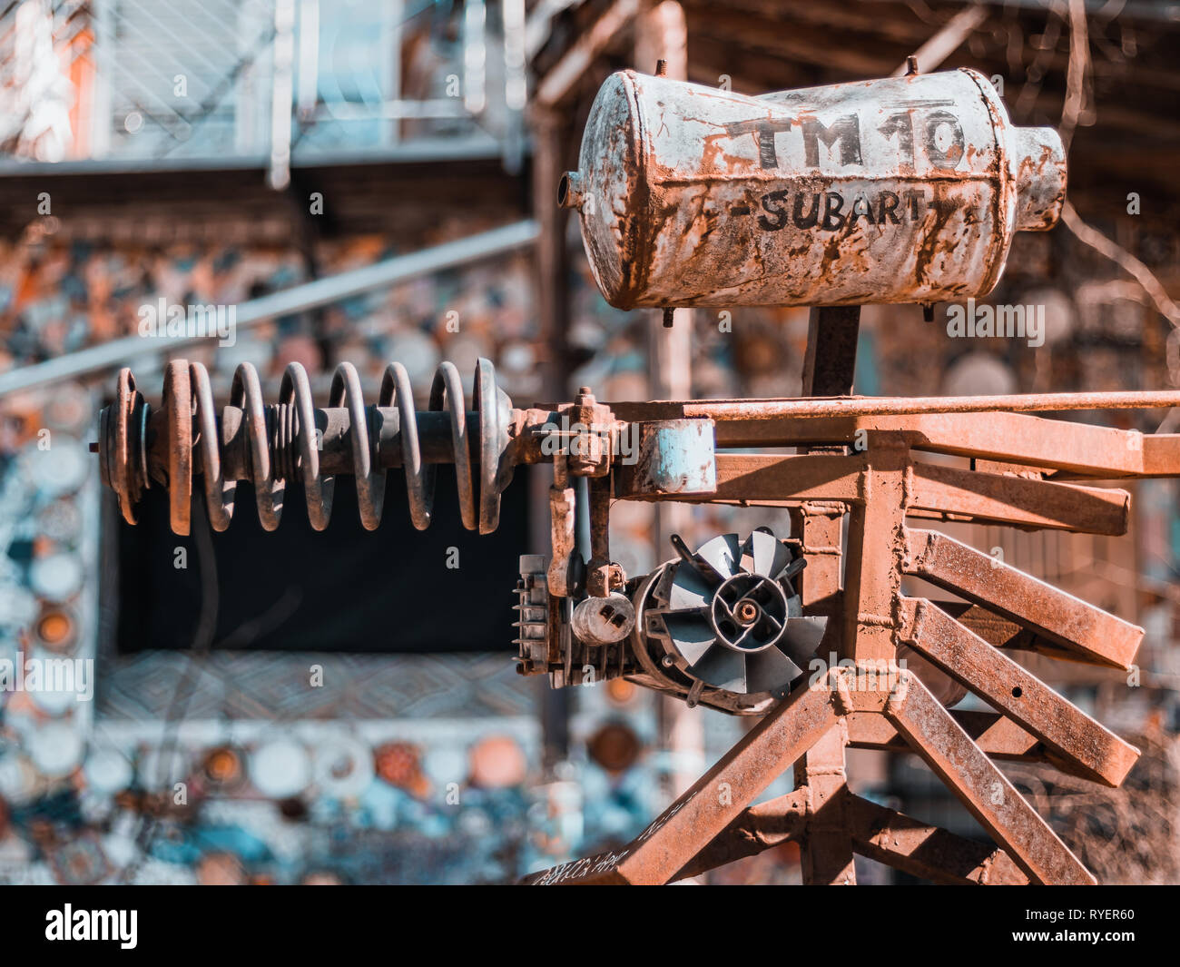 Shock absorber. turbine and mini tank. Ljubljana, Slovenia Stock Photo ...