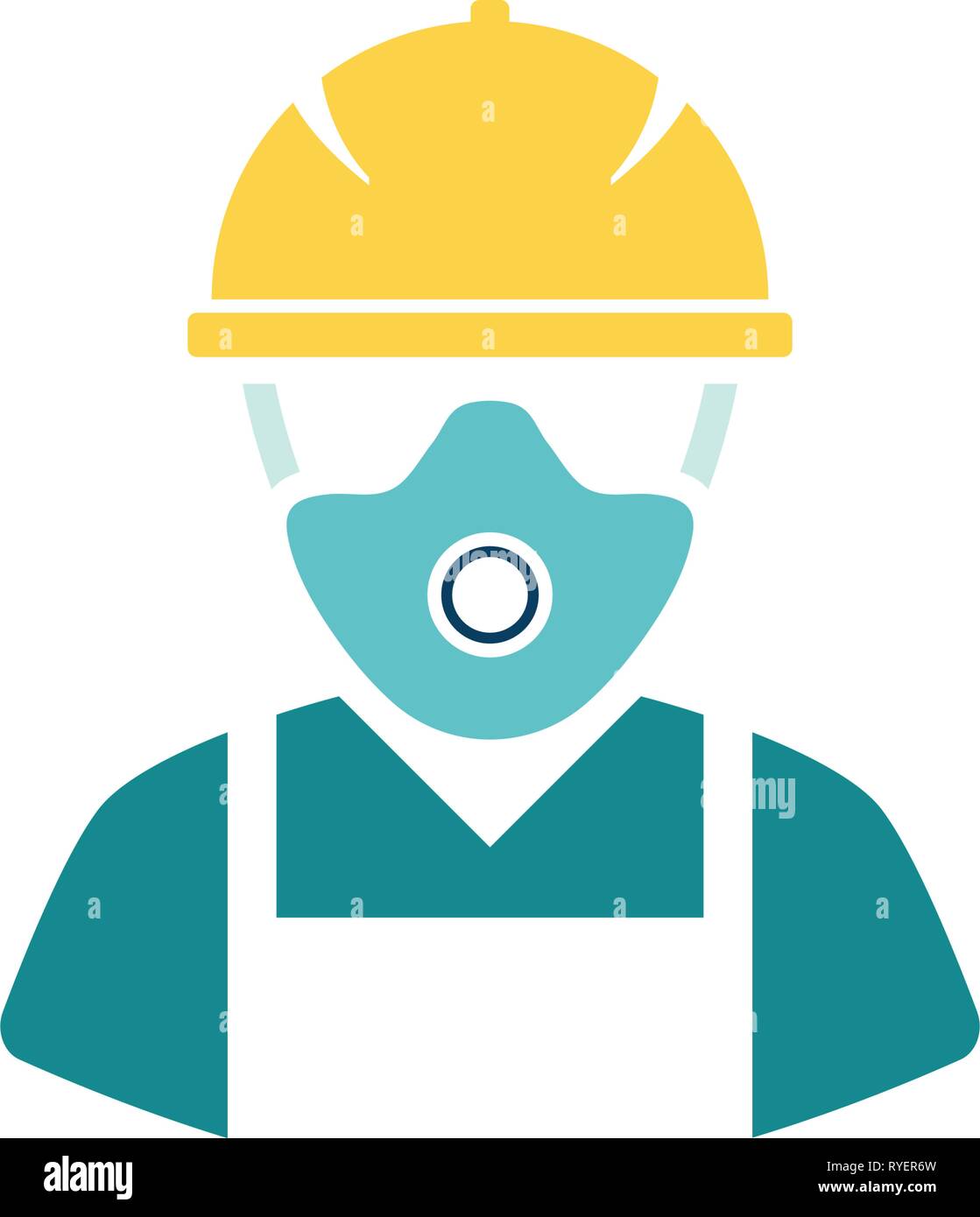 Repair worker icon. Flat color design. Vector illustration Stock Vector ...
