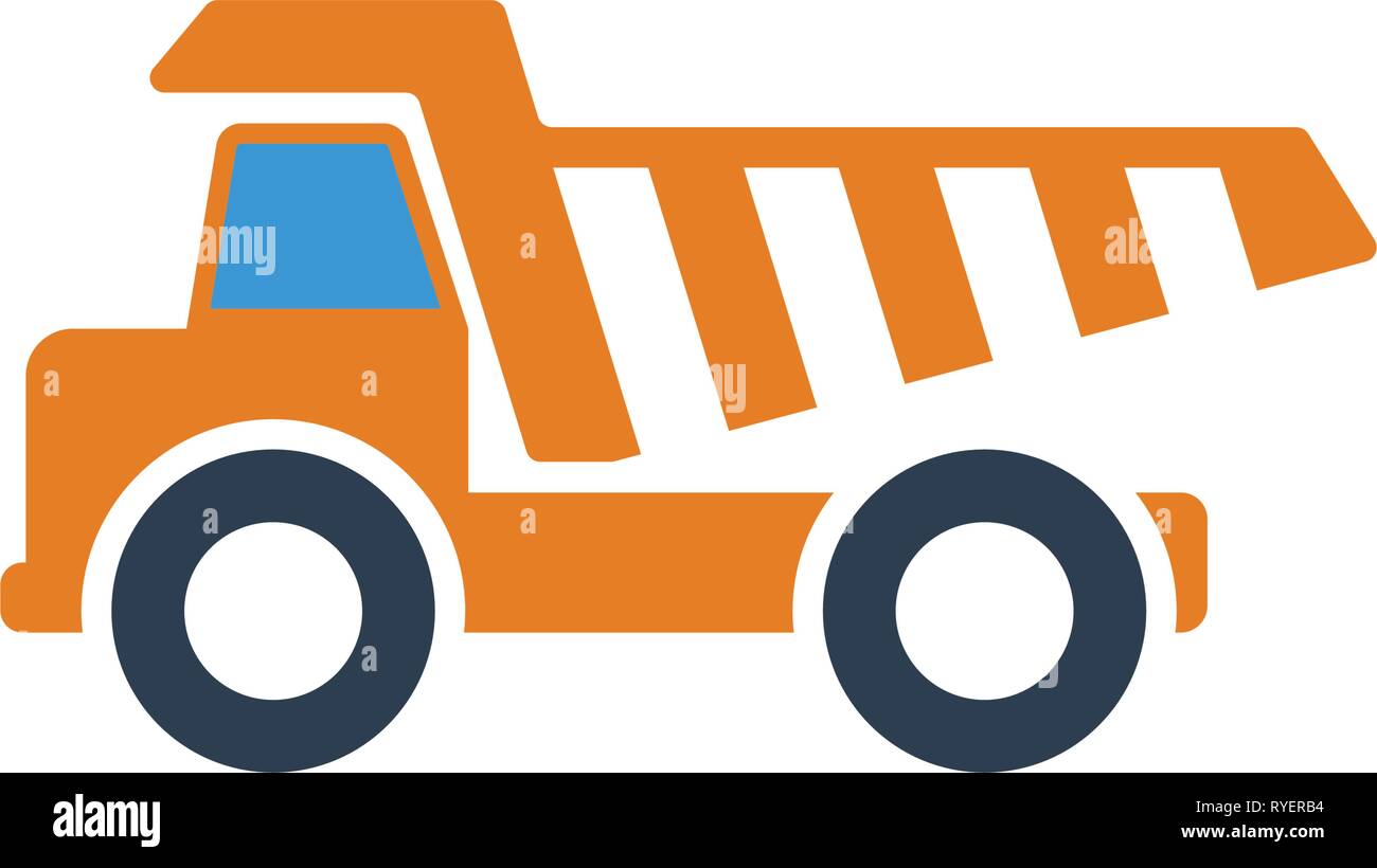 Icon of tipper. Flat design. Vector illustration Stock Vector Image ...